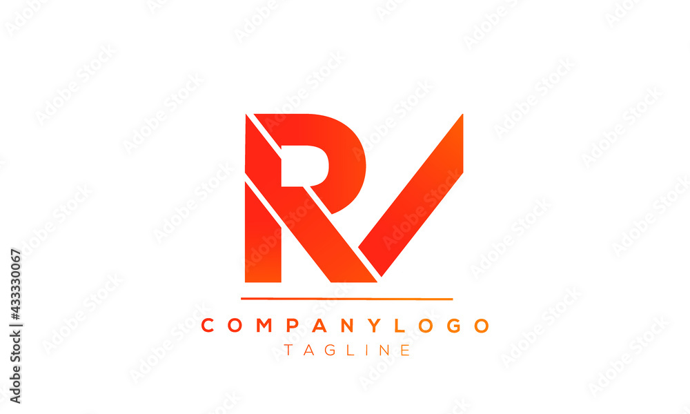 RV initials monogram letter text alphabet logo design Stock Vector ...