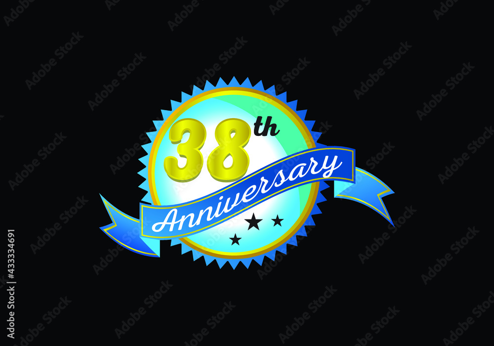 38th anniversary logo design vector template Stock Vector | Adobe Stock