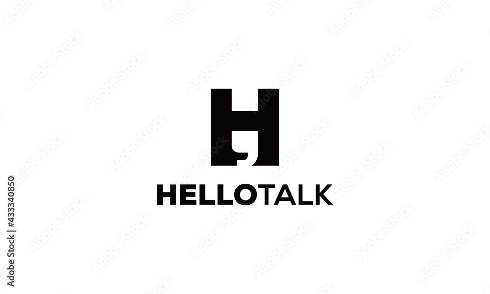 Letter H With Talk Logo Vector Icon Illustration Stock Vector | Adobe Stock