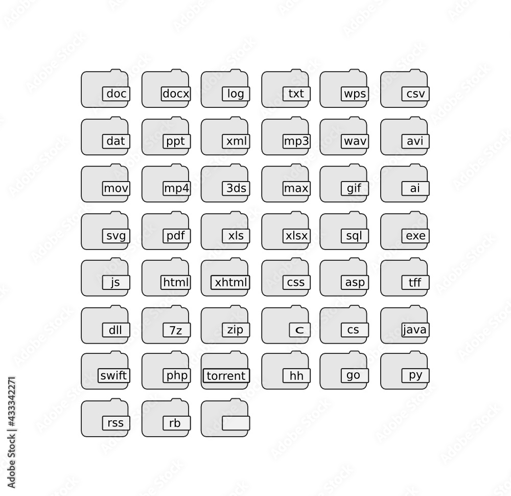 file folder icon with various file types for help organizing your ...