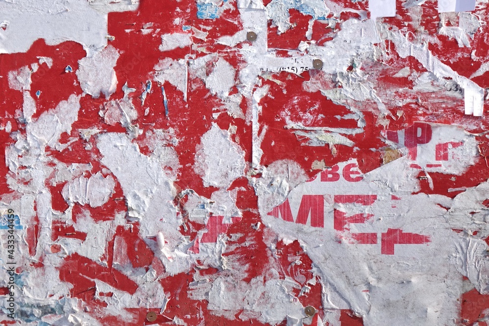 Urban Dark Wall with Ripped Posters and Ads. Grunge Abstract Isolated ...