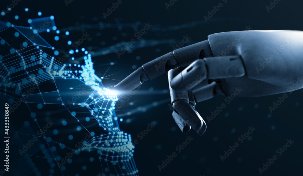 Robot hand artificial intelligence Ai self learning improving development problem solving ...