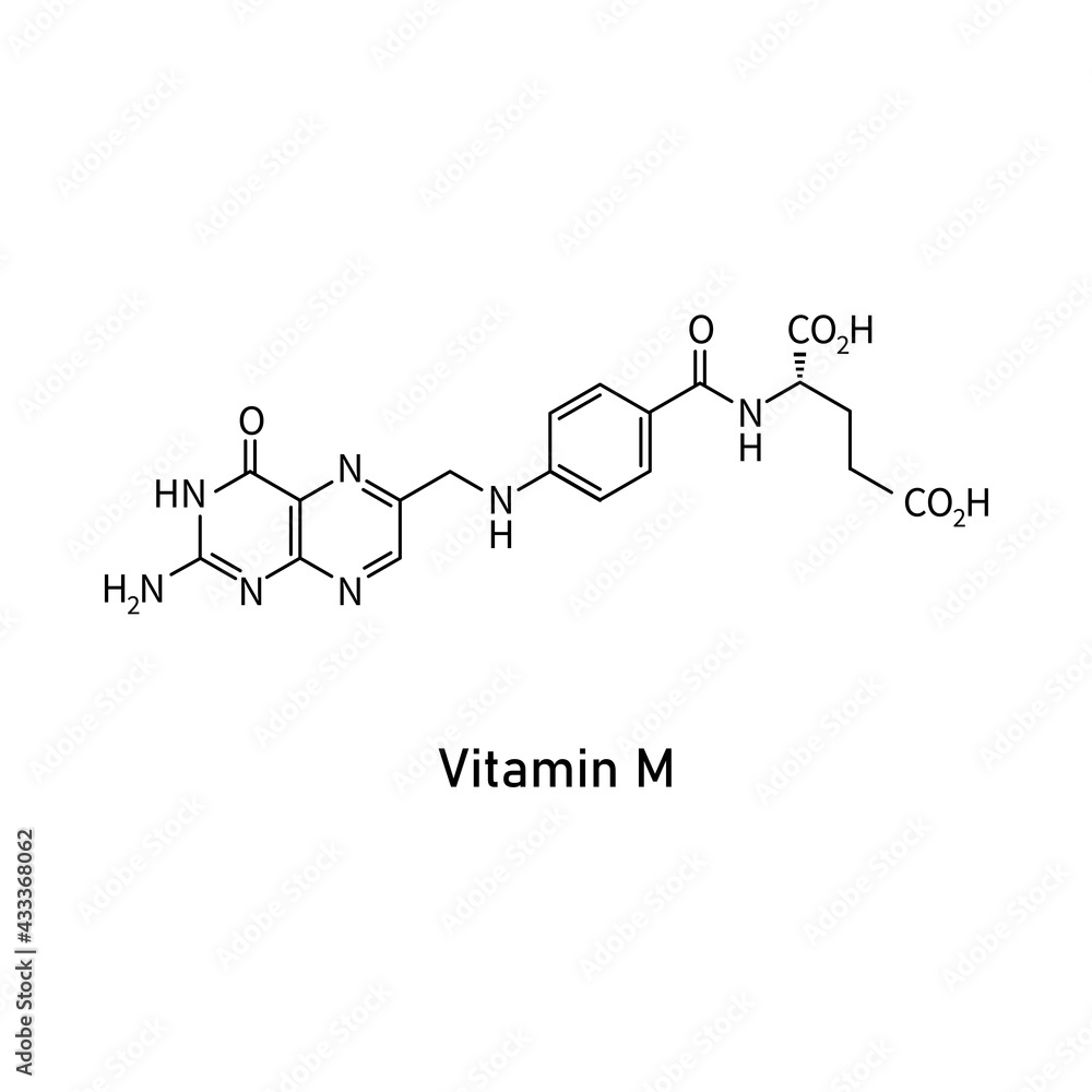 Formula of chemical structure of vitamin M .Vector EPS 10. Stock Vector ...