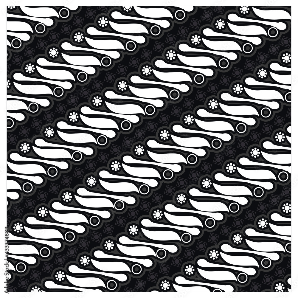 Batik Pattern Jawa, Motif batik megamendung, kain batik vector Bali ...