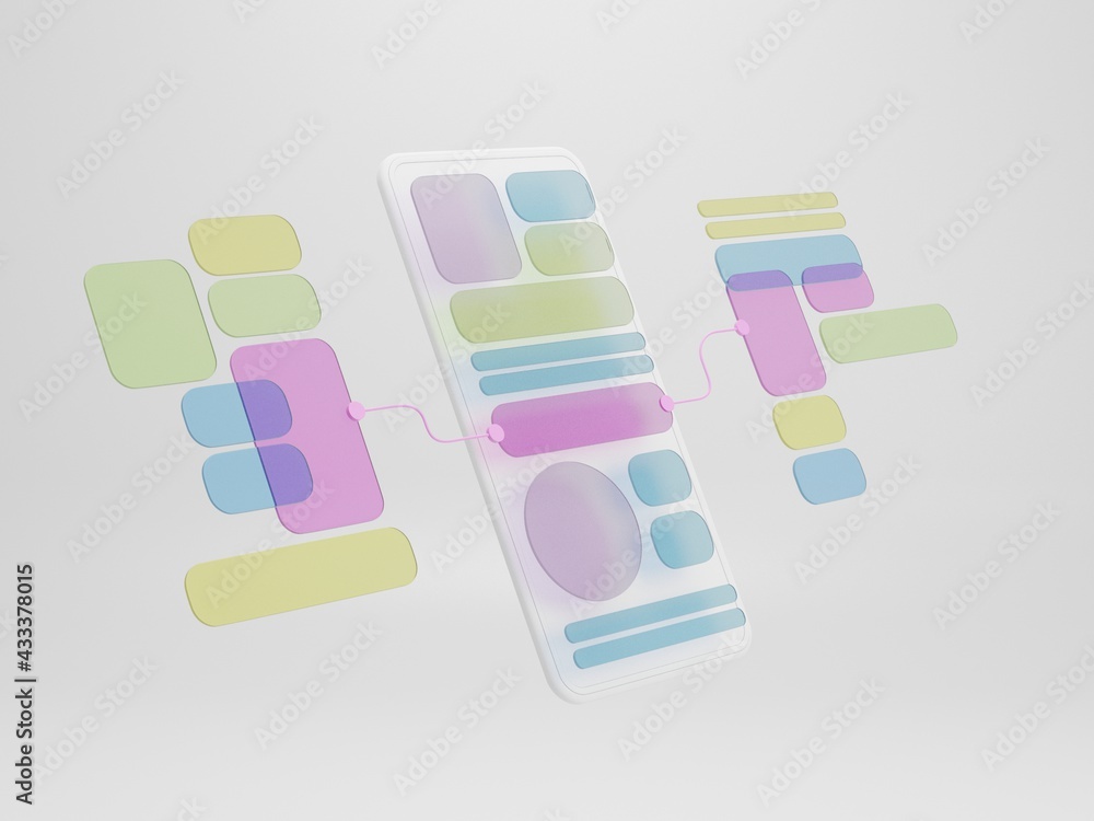 UX UI flowchart connection node graphic designer creative planning ...