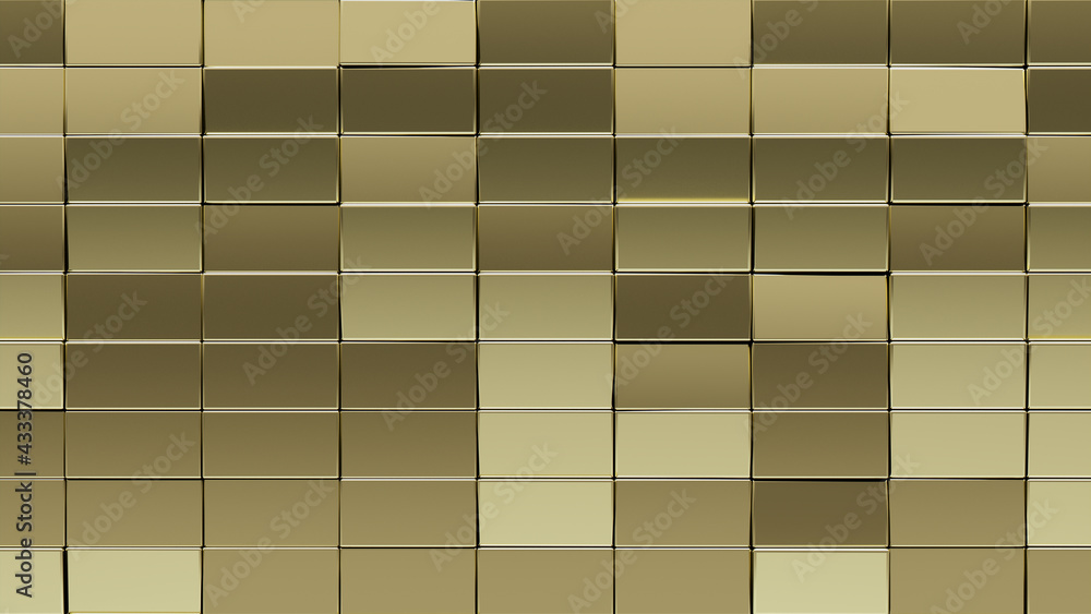 3D Tiles arranged to create a Glossy wall. Rectangle, Luxurious ...