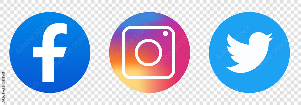 Vinnytsia, Ukraine - May 10, 2021: Set of popular social media logos ...