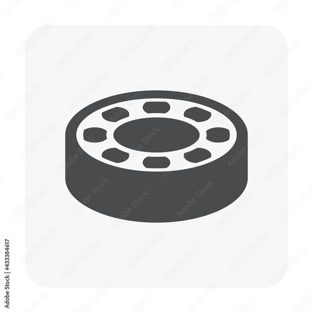 Vetor de Ball bearing vector icon. Mechanical part with round steel ...