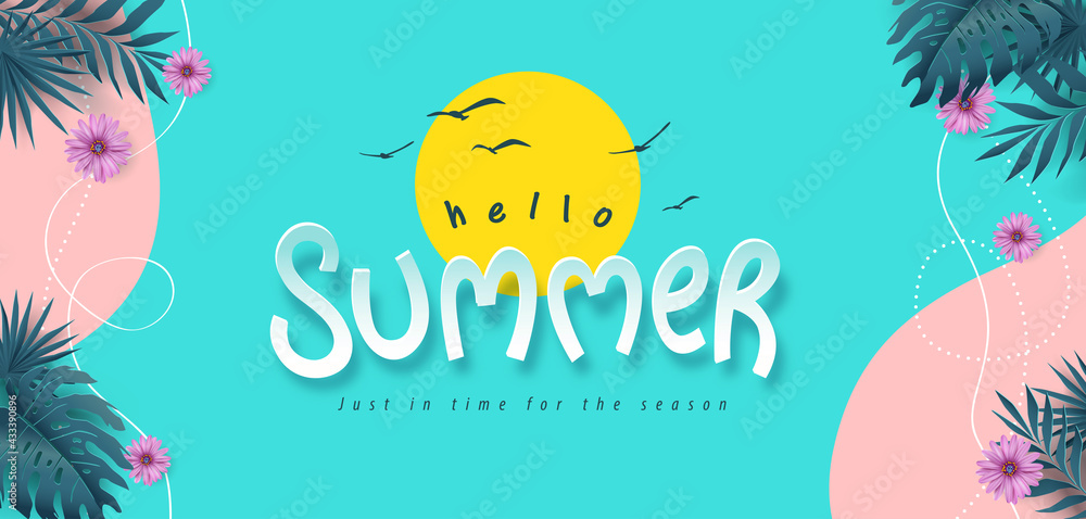 Colorful Summer background layout banner background Stock Vector ...