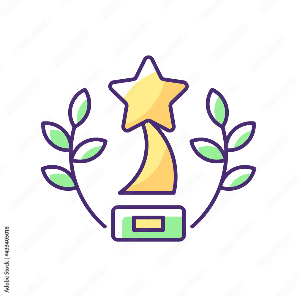 Award-winning content RGB color icon. Award-winning movies on streaming ...