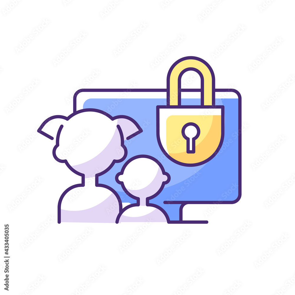 Parental control RGB color icon. Purchase restrictions for children ...