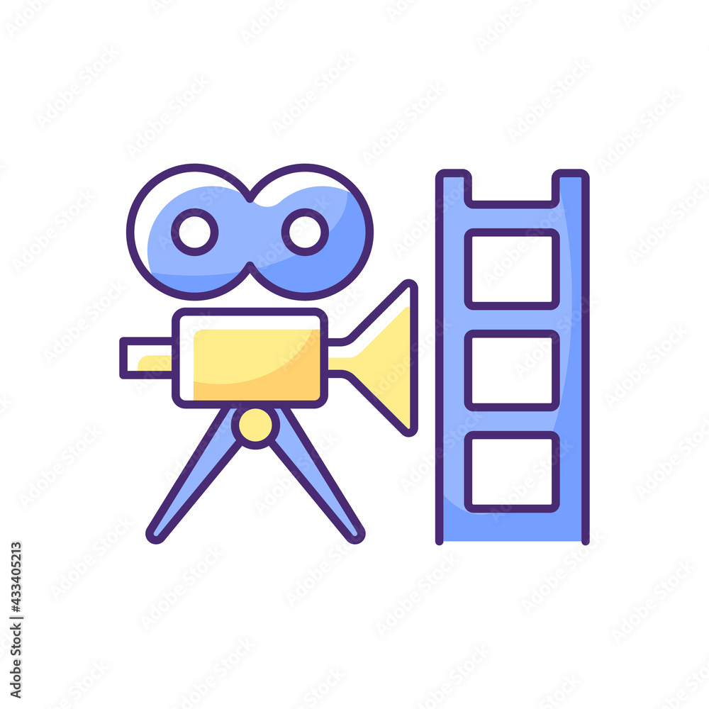 Retro channel RGB color icon. Classic programming on TV channel ...