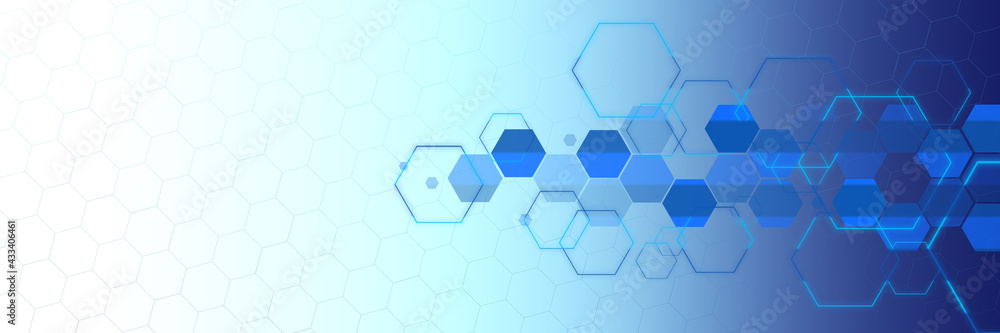 Geometric Blue Abstract Background Molecule Structure And Connection Big Data Visualization