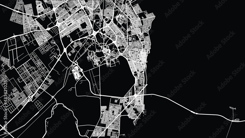 Urban vector city map of Khobar, Saudi Arabia, Middle East Stock Vector ...