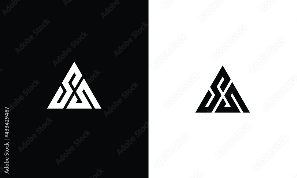 SS Triangle Logo Design Vector Stock Vector | Adobe Stock