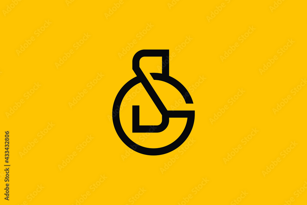 SG logo letter design on luxury background. GS logo monogram initials ...