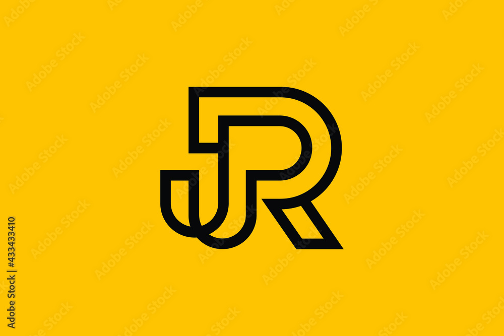 JR logo letter design on luxury background. RJ logo monogram initials ...
