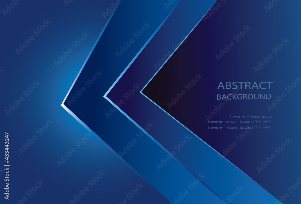 Blue angle arrow overlap vector background on space for text and ...