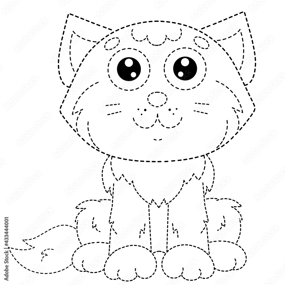 Connect the dots picture. Tracing worksheet. Puzzle for kids. Coloring ...