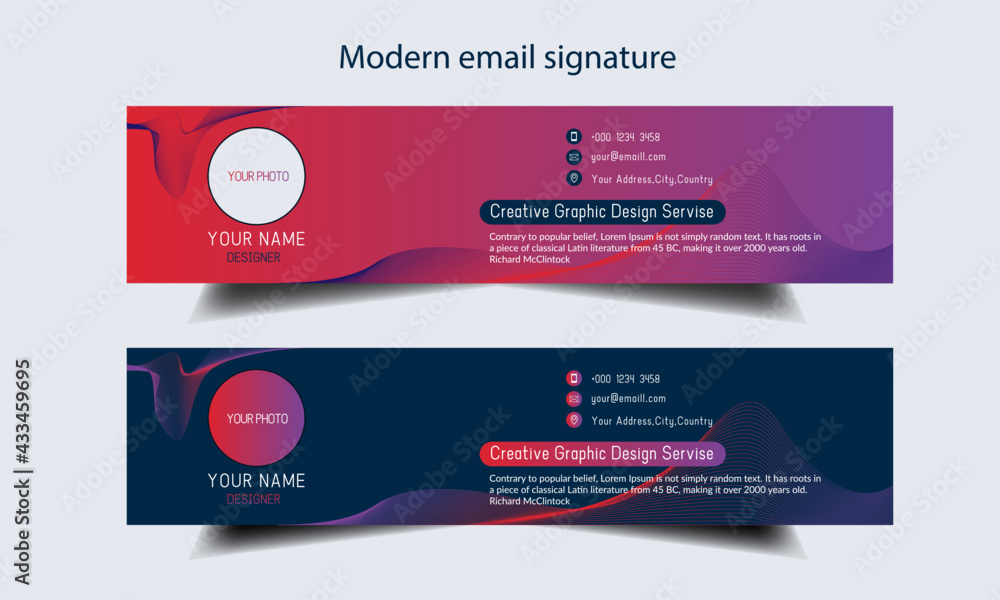 modern email signature vector templates design Stock Vector | Adobe Stock
