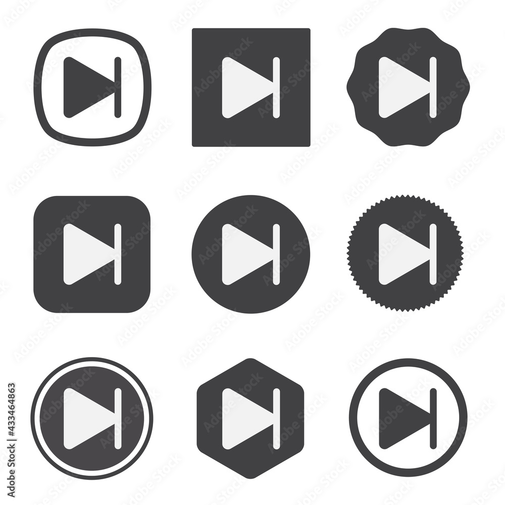 skip end fill icon set. Collection of high quality black outline logo for web site design and ...