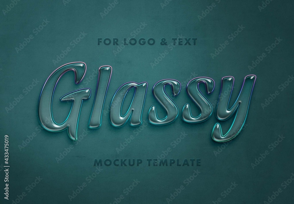 Green 3D Glass Text Effect Mockup Stock Template | Adobe Stock