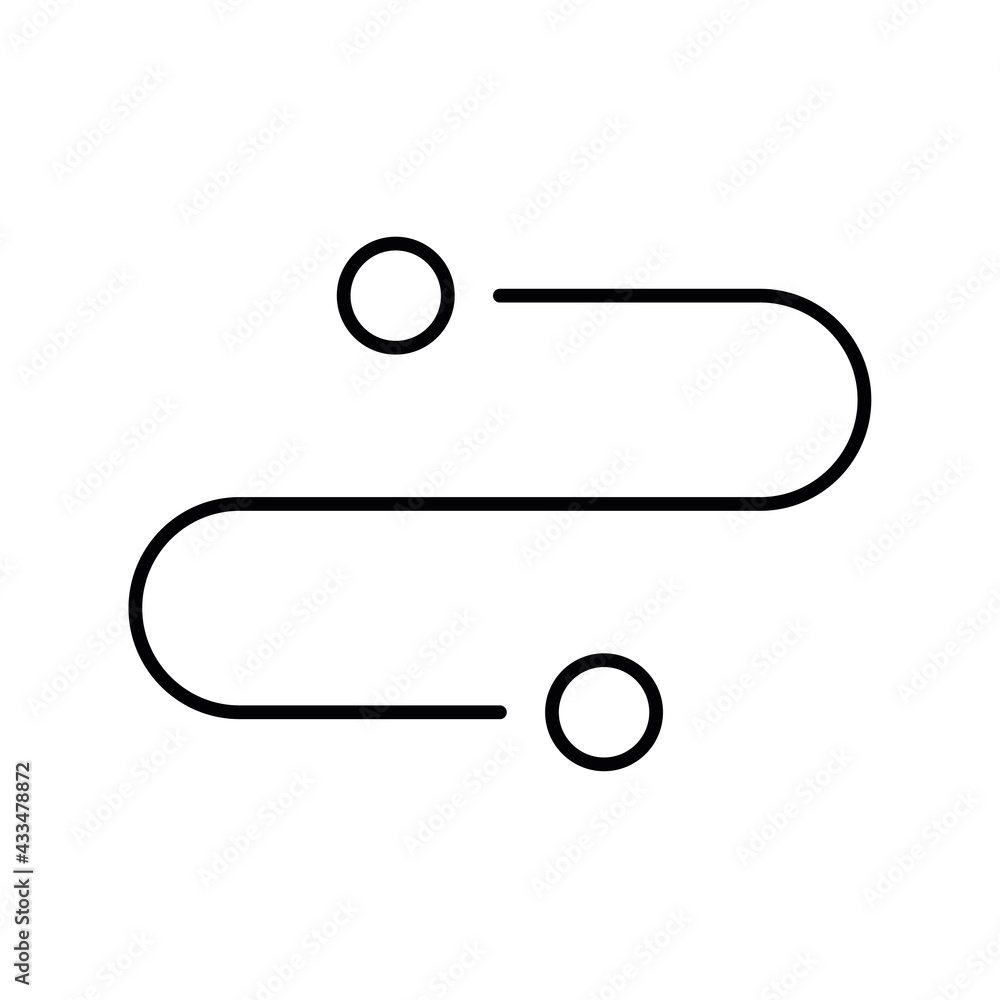 Route map - modern thin line icon. Simple black outline vector ...