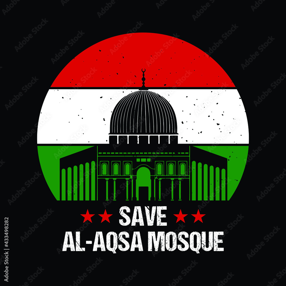 Save Al-Aqsa Mosque - Save Gaza, save Palestine vector background ...