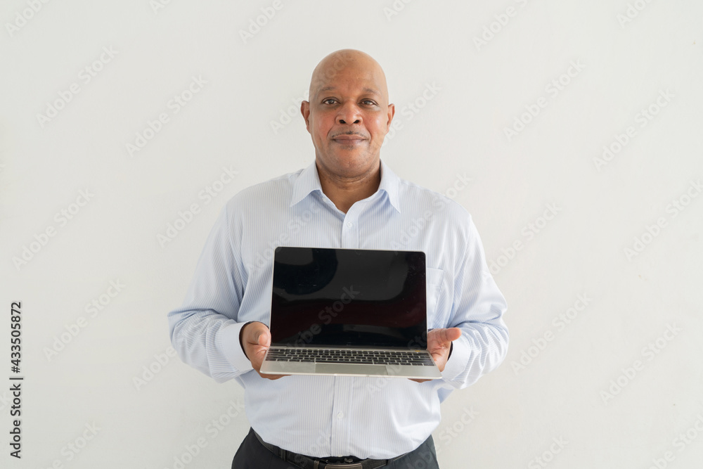 Portrait of happy smiling senior old elderly business Black African ...