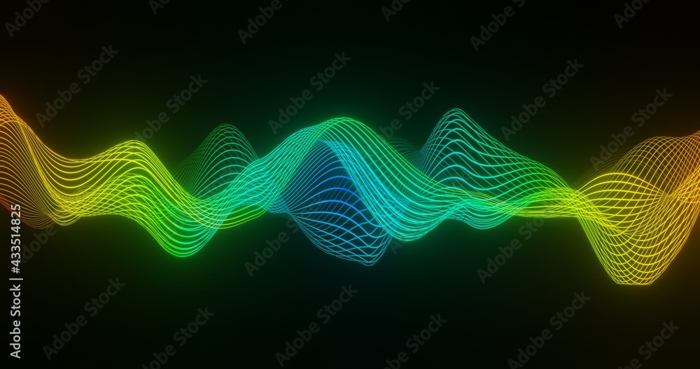Abstract Particles background. 3D Wavy Surface Background. A Beautiful ...