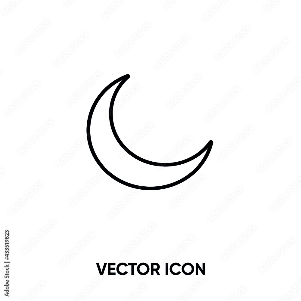 Moon vector icon . Modern, simple flat vector illustration for website ...