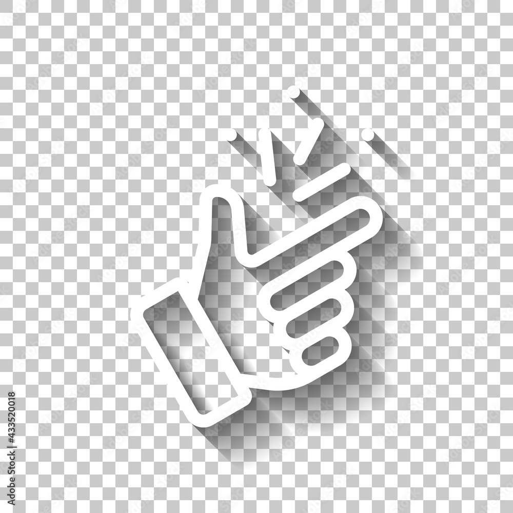 Snap finger, sign of easy, simple icon. White linear icon with editable ...