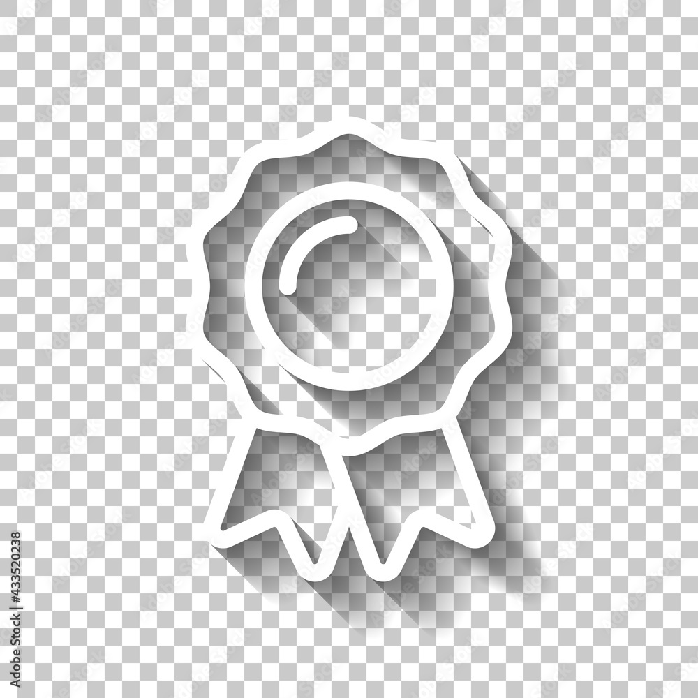 Certificate warranty, stamp premium quality business icon. White linear ...