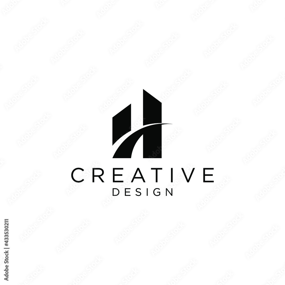 letter H logo design vector Stock Vector | Adobe Stock