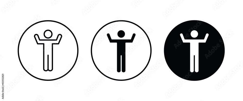 Stick Person Raising Arm
