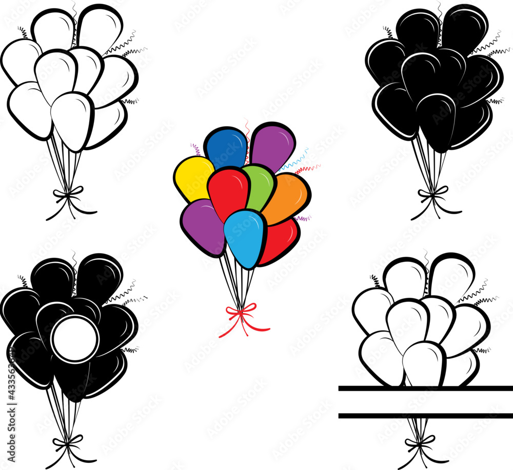 Balloon SVG Cut File, Balloon Svg, Balloon String Svg, Birthday Balloon ...