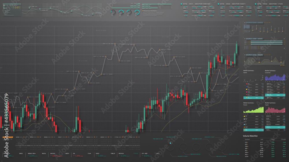 Business stock market, trading, info graphic with animated graphs ...