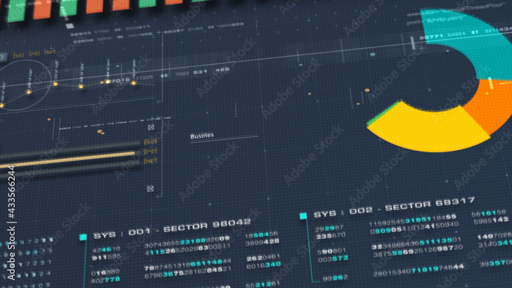 Business stock market, trading, info graphic with animated graphs ...