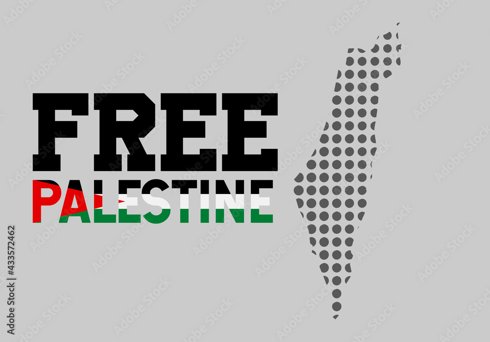 Free Palestine lettering with dotted pattern Palestine map Stock ...