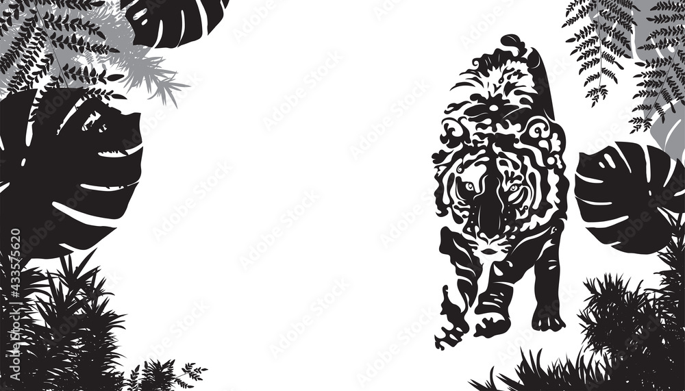 Jungle Background Clipart Black And White