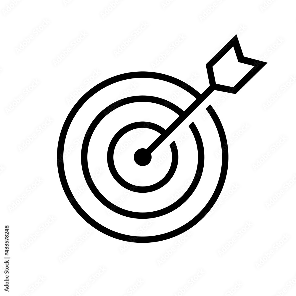 Target vector icon. Target with arrow icon. Mission or business goal ...