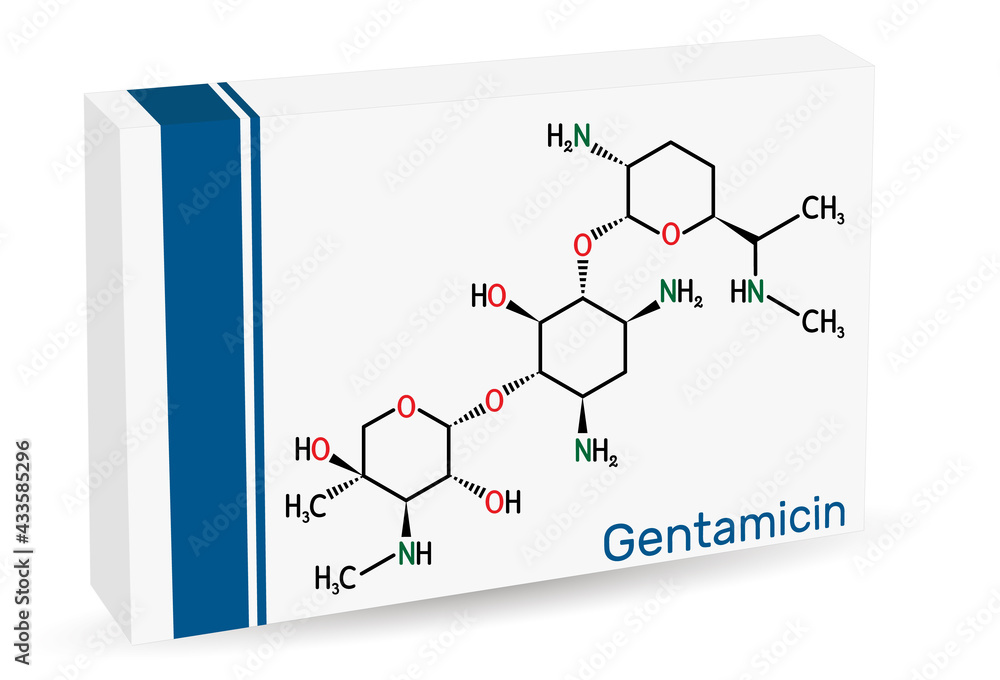 Gentamicin molecule. It is broad-spectrum aminoglycoside antibiotic ...