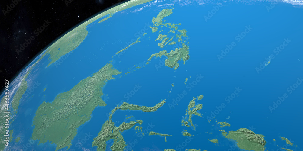 Philippines in planet earth, aerial view from outer space Stock ...