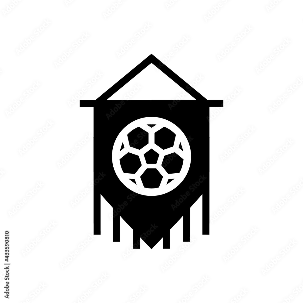 Football or Soccer Team Flag icon in Glyph Style. a flag with soccer ...