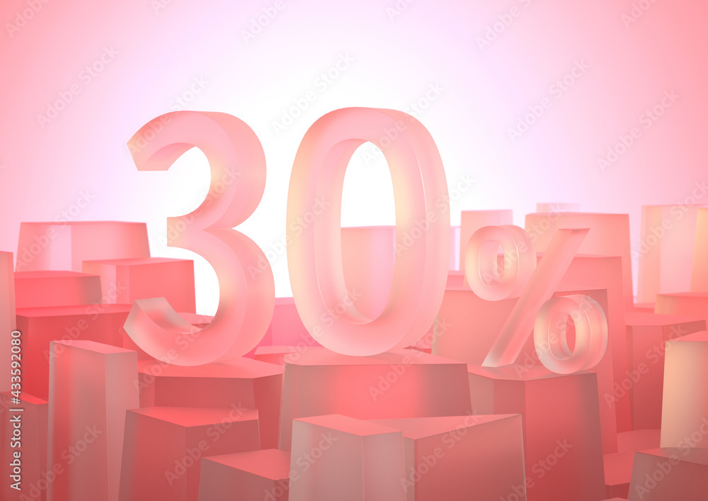 Beautiful 30 ( % ) percent number scene for promotion, the number ...