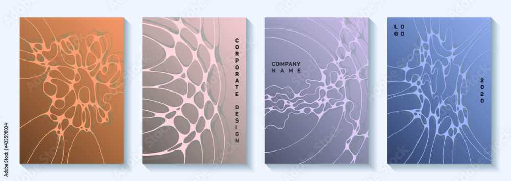 Scientific vector covers with molecular structure or nervous system ...