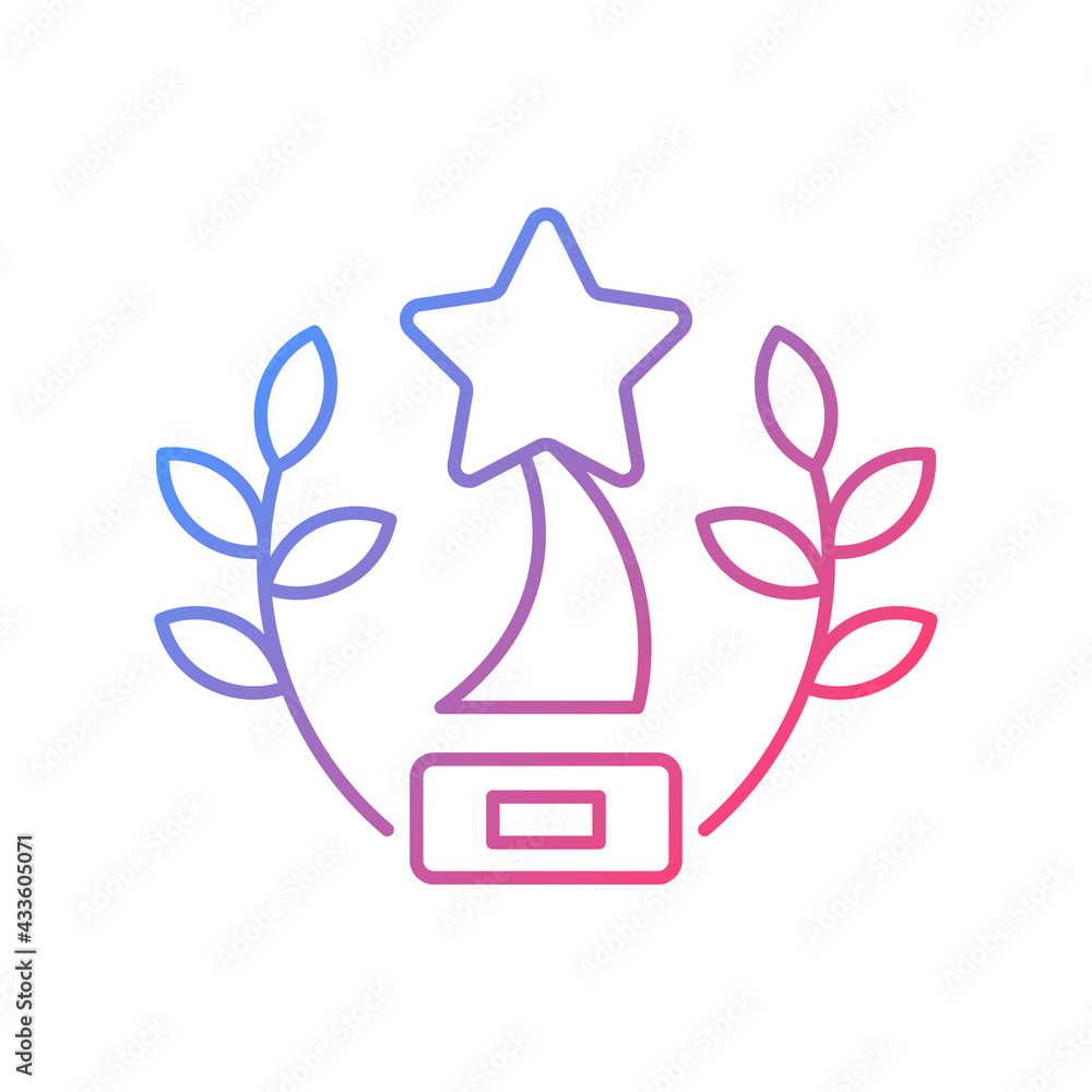 Award-winning content gradient linear vector icon. Award-winning movies ...