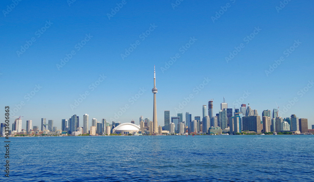 Breathtaking panoramic skyline cityscape scenery of downtown Toronto ...
