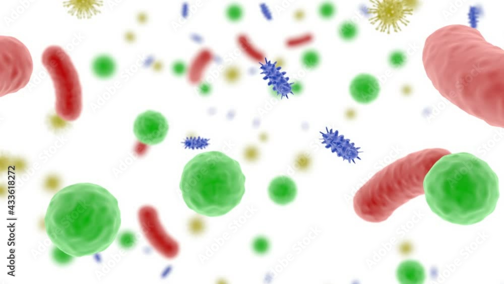 Stockvideo Microbiome body in the human gut in 3d style Healthy food ...