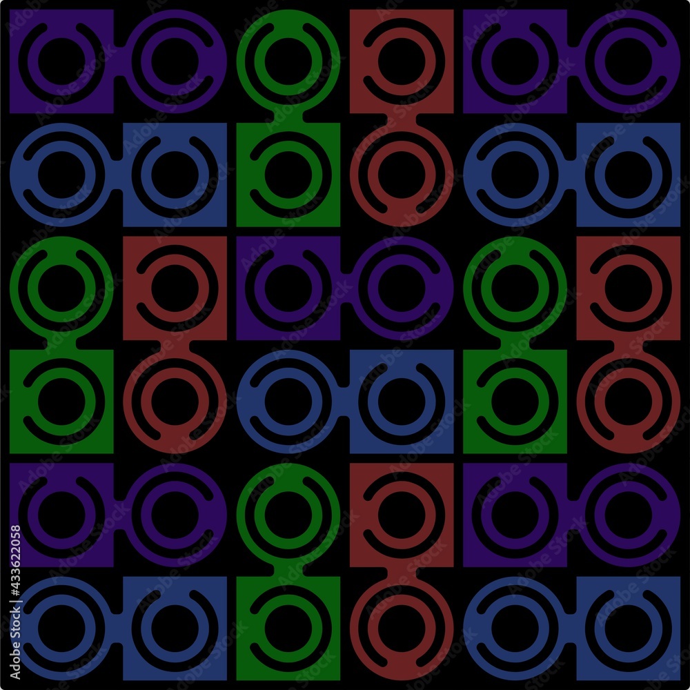 Beautiful of Colorful Square and Circle, Repeated, Abstract ...
